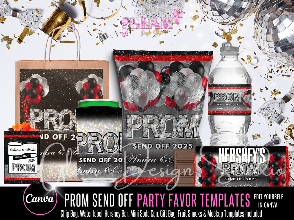DIY Prom Send Off Party Favor Bundle Editable Canva Templates – The ...