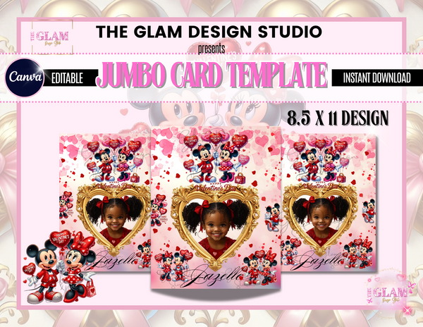 Jumbo Valentine Card Editable Template(Canva Pro) – The Glam Design Studio