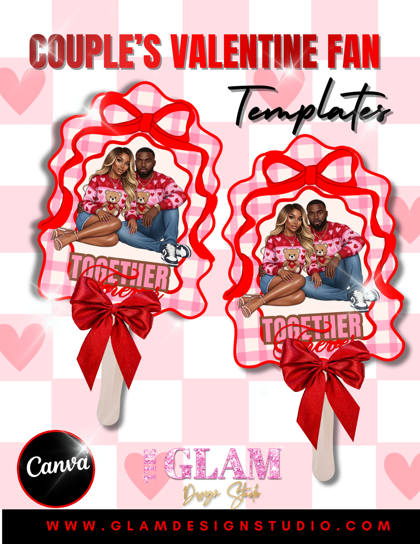 Couple Valentine’s Fan, Canva Editable template – The Glam Design Studio