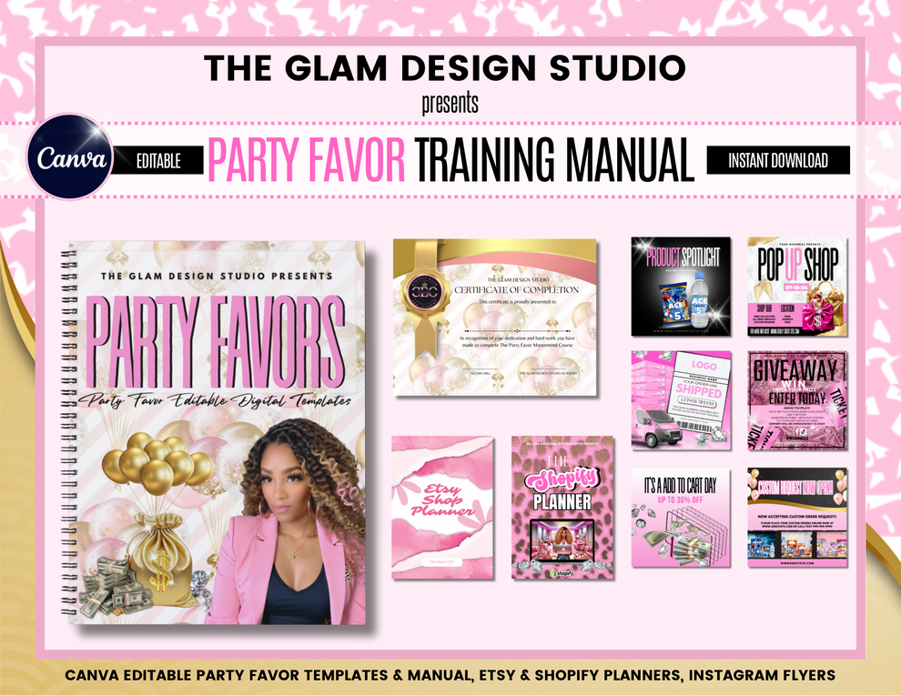 Mega Birthday Party Favor Editable Digital Product Templates & Trainin ...