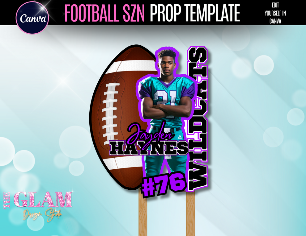 Football Prop Canva Editable Template – The Glam Design Studio